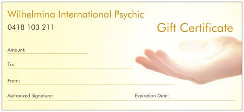 GIFT CERTIFICATE FOR 30 MINUTE PSYCHIC READING – Wilhelmina ...